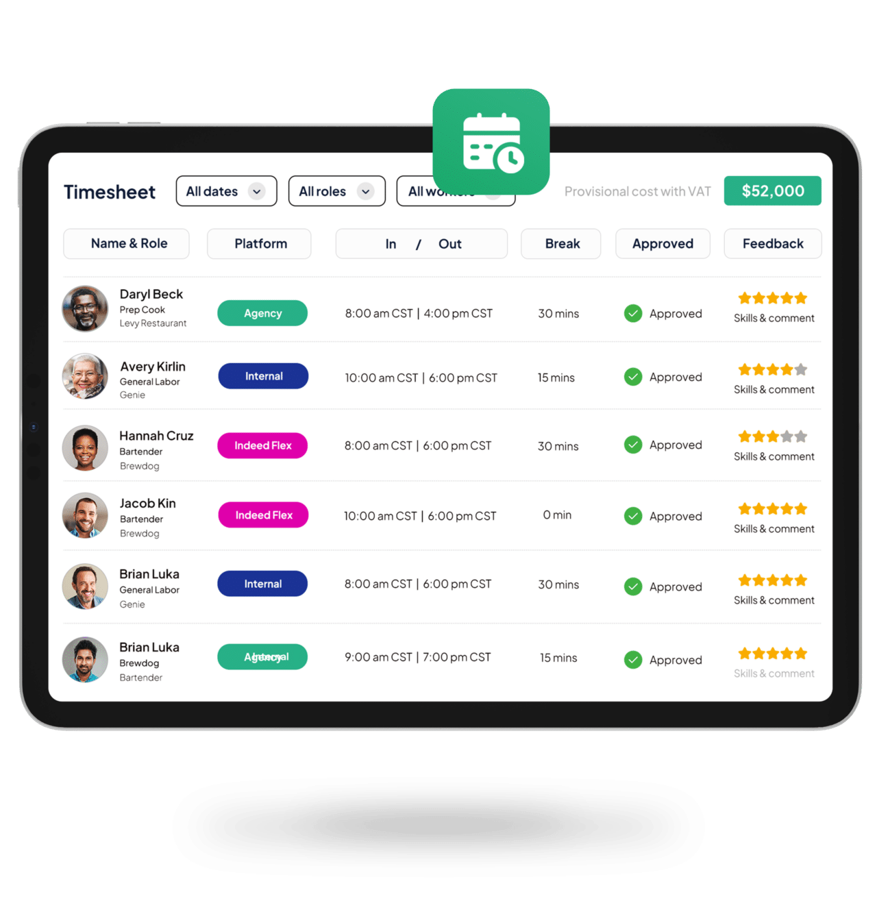 Tracking and Attendance | Automated timesheets | Indeed Flex US